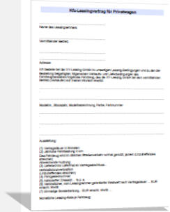 Kfz-Leasingvertrag für Privatwagen, Muster