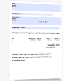 Vorlage Angebot Word, doc, Download, schreiben