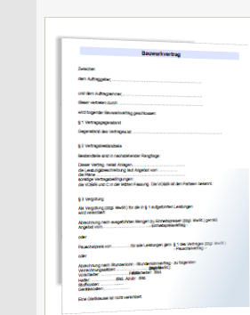 Werkvertrag Muster vertrag Bauarbeiten Werkvertrag