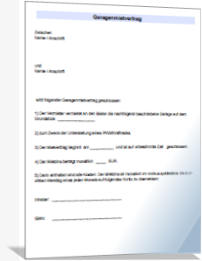 Mietvertrag Garage Vorlage , Garagenmietvertrag